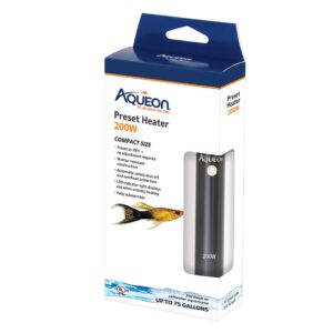 aqueon aquarium fish tank preset heater for up to 75 gallons, 200 watts