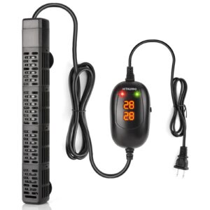 hitauing aquarium heater, 50w/100w/200w/300w/500w submersible fish tank heater with over-temperature protection and automatic power-off when leaving water for saltwater and freshwater