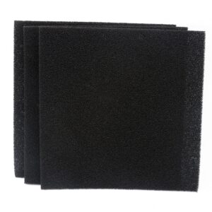 aquafa cut to fit activated carbon filter sheet,sponge filter carbon for aquarium fish tank pond reef canister 9.8x9.8x0.4inch 3 pcs