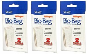 tetra whisper assembled bio-bag filter cartridges small - 6 total filters (3 packs with 2 filters per pack)