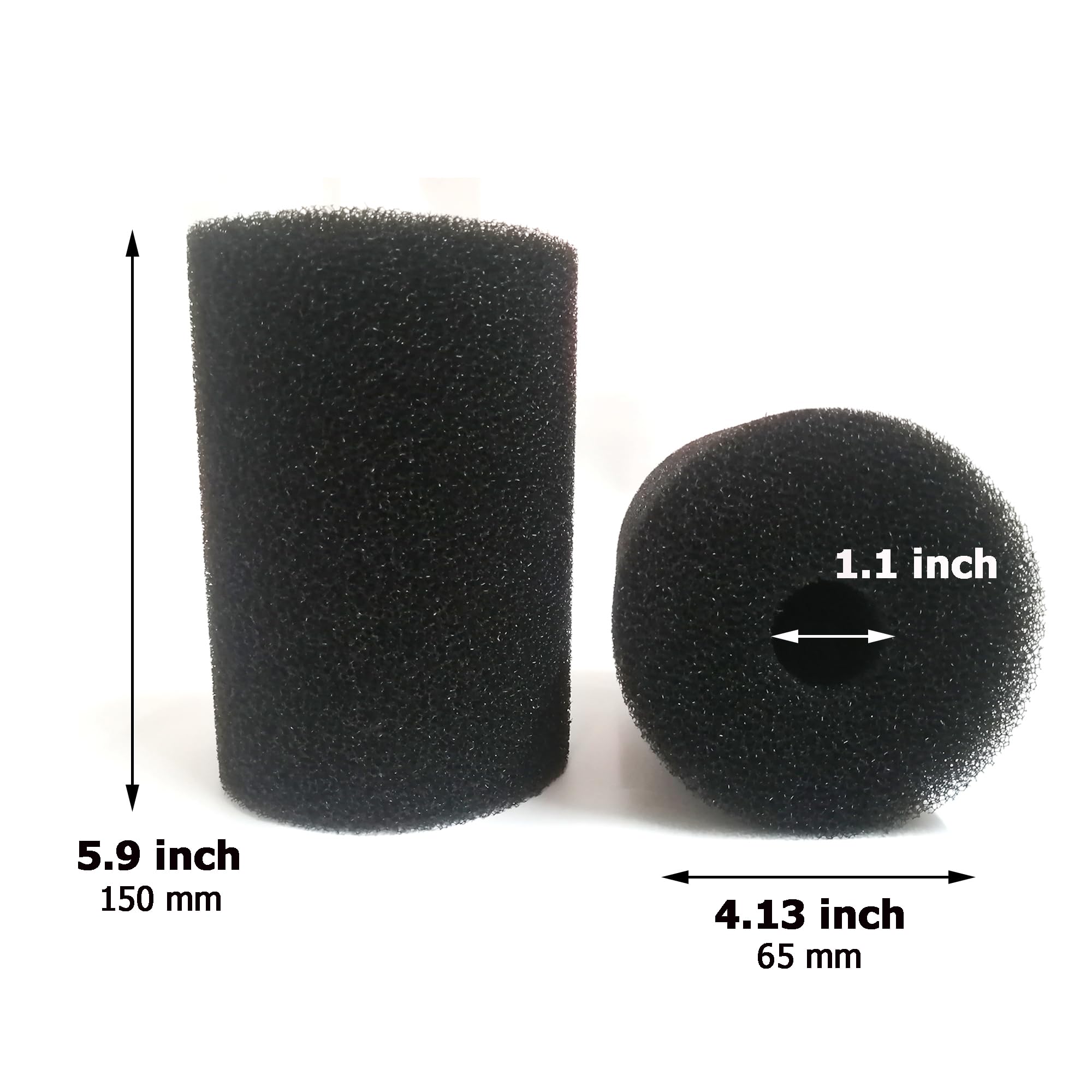 Qzbhct 2 Pack Foam Filter Sponges for Canister Filters and Aquaclear 70/110 Filters X-Large Overflow Filter Box Intake Round Pre-Filter 5.91" x 4.13"