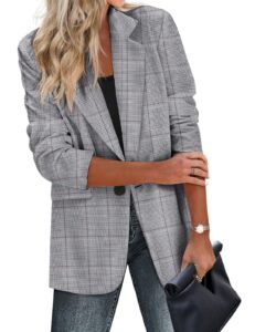 zeagoo casual blazer for women plaid blazer jackets suit boyfriend button front blazer