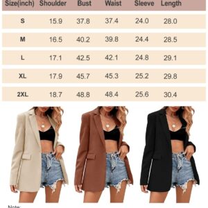 Febriajuce Women's Casual Long Sleeve Lapel Oversized Button Work Office Blazer Suit Jacket