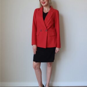 luvamia Women Casual Long Sleeve Lapel Oversized Work Blazer Boyfriend Jacket True Red Blazer for Women Plus Size Blazer Womens Casual Blazer Size X-Large Fits Size 16 / Size 18