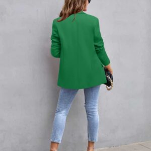 CRAZY GRID Womens Casual Blazer Long Sleeve Business Suit Jacket Open Front Button Work Office Blazer Jacket Fashion Dressy Ladies Blazer Green Size Large