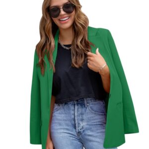 CRAZY GRID Womens Casual Blazer Long Sleeve Business Suit Jacket Open Front Button Work Office Blazer Jacket Fashion Dressy Ladies Blazer Green Size Large