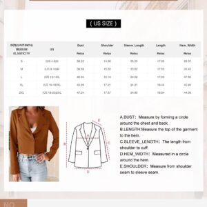 Dokotoo Women's Blazer Suit Open Front Cardigan Long Sleeve Jacket Casual Office Cropped Blazer Blazers for Women Business Casual Blue M