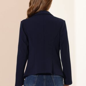 Allegra K Women's Work Office Lapel Collar Stretch Jacket Suit Blazer X-Small Navy Blue