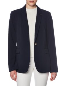 tommy hilfiger women's blazer – business jacket with flattering fit and single-button closure, deep midnight, 16