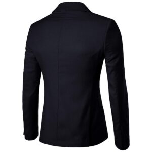 Cloudstyle Men's Suit Jacket One Button Slim Fit Sport Coat Business Daily Blazer,Black,Large