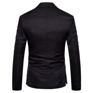 Mens Casual Slim Fit Suit Jacket 1 Button Daily Blazer Business Sport Coat Tops A/Black