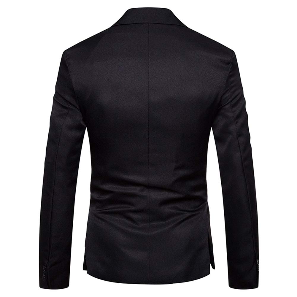 Mens Casual Slim Fit Suit Jacket 1 Button Daily Blazer Business Sport Coat Tops A/Black