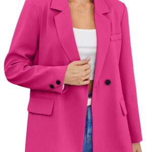 V FOR CITY Blazers for Women Business Casual Long Sleeve Open Front Lapel Button Work Office Blazer Jacket with Pockets