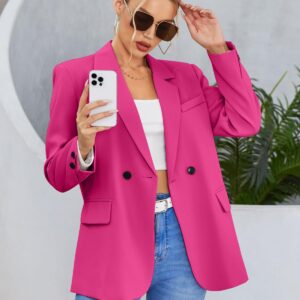 V FOR CITY Blazers for Women Business Casual Long Sleeve Open Front Lapel Button Work Office Blazer Jacket with Pockets