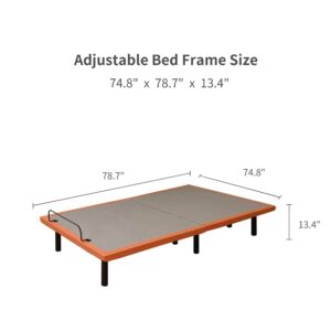 ESHINE Adjustable Bed Frame King - Ergonomic Electric Bed Base, Foot & Head Incline, APP Control, Wireless Remote, Zero Gravity, Anti-Snore, King, 2000 Series