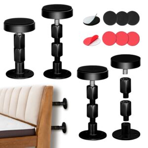 cosbur 4pcs headboard stoppers for wall, adjustable bed frame anti-shake tool, bed wall bumpers with free furniture pads and screws, headboard wall protectors, protect the wall(1.18"-3.54")