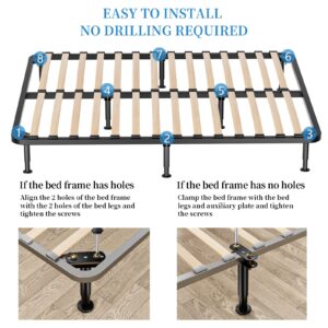 O.HSNYIU Upgrade Bed Legs Support, 4Pcs Adjustable Metal Bed Frame Support Legs, 4.72 inch-7.08 inch Adjustable Bed Legs Replacement, Heavy Duty Center Support Legs for Steel Bed Frame or Wooden Bed