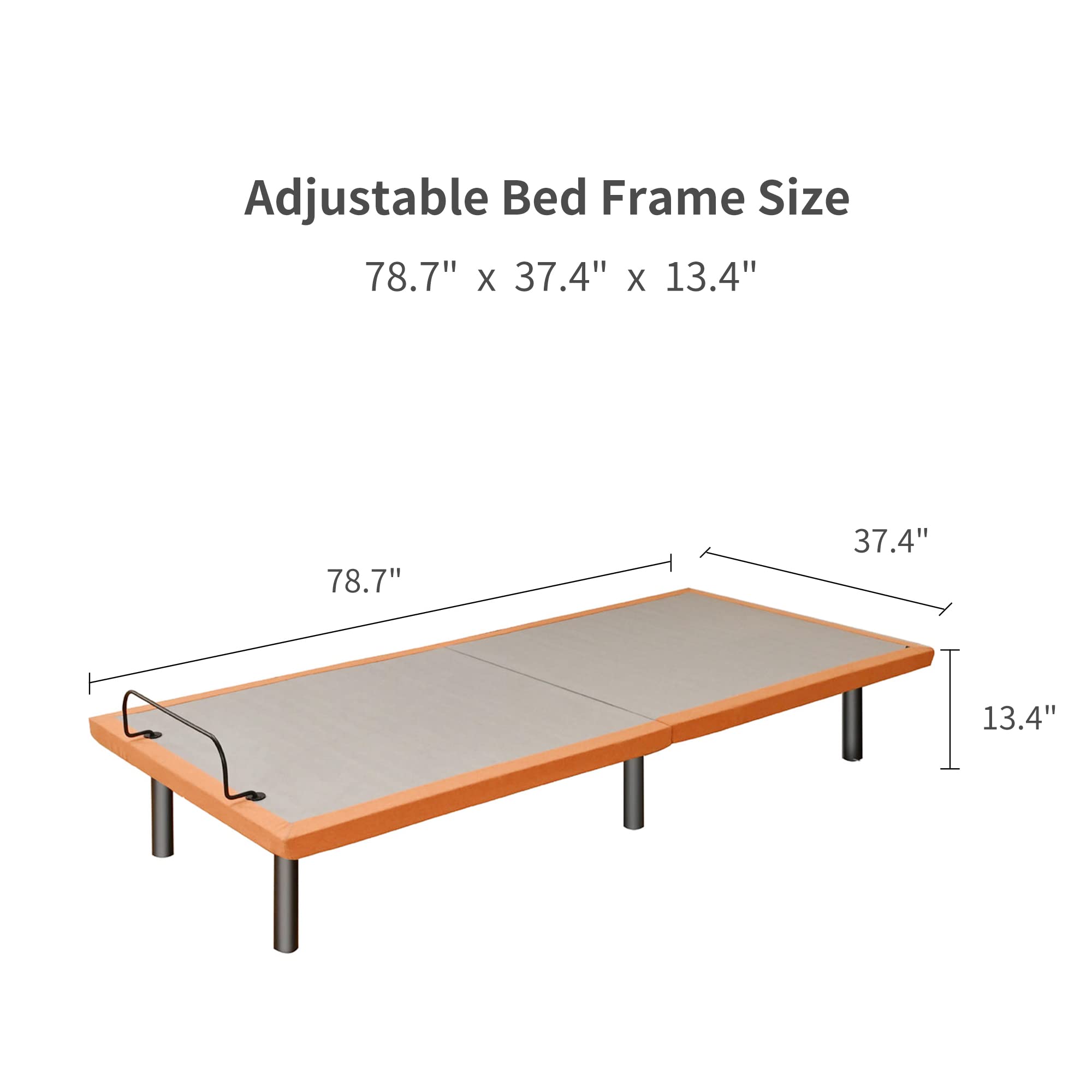 ESHINE Adjustable Bed Frame Smart Bed - Ergonomic Electric Bed Base, Foot & Head Incline, APP Control, Wireless Remote, Zero Gravity, Anti-Snore, Twin XL, 2000 Series