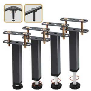 4 pcs adjustable height bed support legs for bed frame/bed center slat, super sturdy metal bed frame center support leg, replacement bed frame support legs, support feet for bed frame (7.8 to 10.6 in)