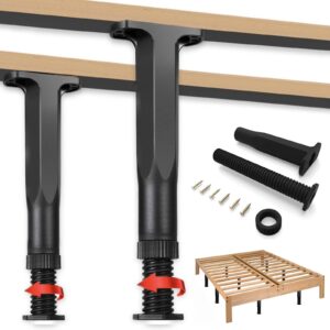 mdkave sturdy adjustable frame legs 2pcs,with a height range of 8.2" to 14.7",enhance your bed frame with adjustable leg support lsize(1)