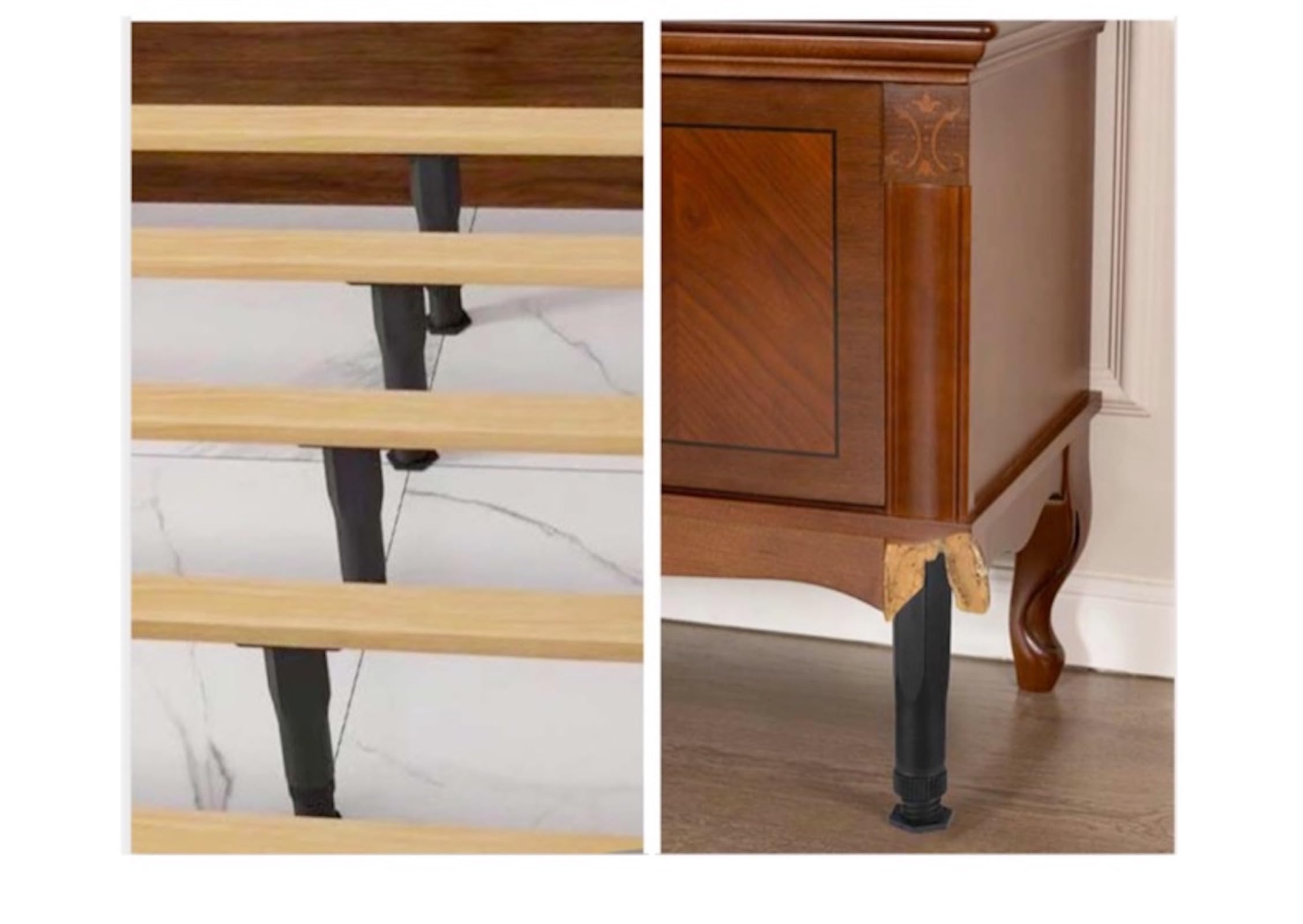 mdkave Sturdy Adjustable Frame Legs 2pcs,with a Height Range of 8.2" to 14.7",Enhance Your Bed Frame with Adjustable Leg Support Lsize(1)