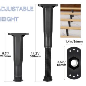 mdkave Sturdy Adjustable Frame Legs 2pcs,with a Height Range of 8.2" to 14.7",Enhance Your Bed Frame with Adjustable Leg Support Lsize(1)