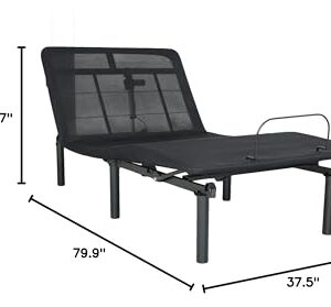 ccko Electric Adjustable Bed Frame with Independent Head & Foot Incline, Twin XL Adjustable Bed Base Motorized Bed Frame with Wireless Remote Control and Quiet Motor, Quick and Easy Assembly