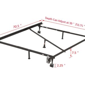 KB Designs - Metal Commercial Grade Adjustable Bed Frame, Twin Twin XL Full Full XL Queen