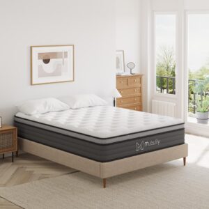 mubulily queen mattress,8 inch hybrid mattress in a box with gel memory foam,motion isolation individually wrapped pocket coils mattress,pressure relief,medium firm support,certipur-us.