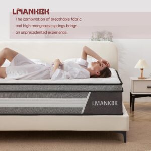 LMANKBK Full Mattress, 10 Inch Innerspring Hybrid Mattress in a Box with Gel Memory Foam, Individually Wrapped Encased Coil Pocket Spring Mattress, Pressure Relief, Medium Firm Support, 54"*75"*10"…