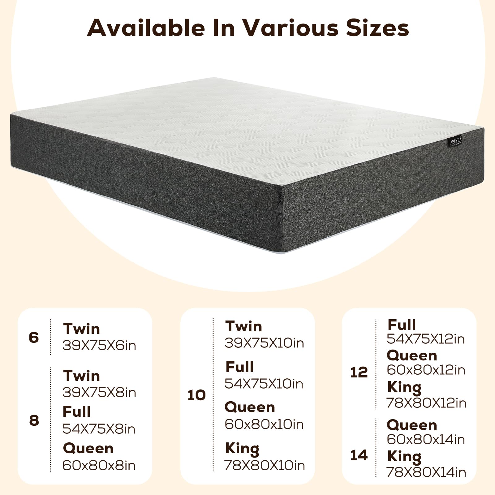 Ablyea Queen Mattress 10 Inch Gel Memory Foam Mattress in a Box - CertiPUR-US Certified/Pressure Relief/Medium Firm Queen Size Bed Mattresses