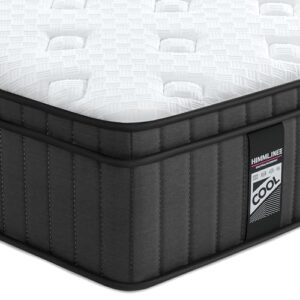 himmline full mattress, 10 inch hybrid mattress, gel memory foam and pocket spring full bed mattress in a box, medium feel, cooler sleep & pressure relief, 54”*75”, 120 nights risk-free trial