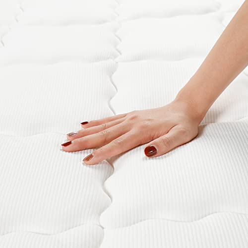 Kescas King Size Mattress, 12 Inch Hybrid Mattress with Memory Foam & Heavier Coils, Ergonomic Design for Pressure Relief, Medium Firm Feel