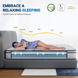 Avenco Queen Mattress, 12 Inch Queen Hybrid Mattress in a Box with Gel Memory Foam, Medium Firm Queen Size Bed Mattresses, Motion Isolation, CertiPUR-US Certified & 10 Year Warranty