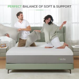 Novilla King Mattress, 12 Inch Foam Mattress in a Box, Gel Memory foam Mattress for Pressure Relief & Motion Isolation, Bed Mattresses with Medium Soft