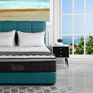 swiss ortho sleep, 10" inch memory foam and innerspring hybrid medium-firm plush mattress/bed-in-a-box/pressure relieving bliss, california king white