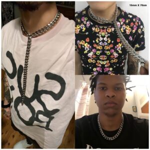 Hip Hop Mens Choker Stainless Steel Miami Chain Curb Cuban Link Rapper Necklace Jewelry with Tail (20", 15mm width)