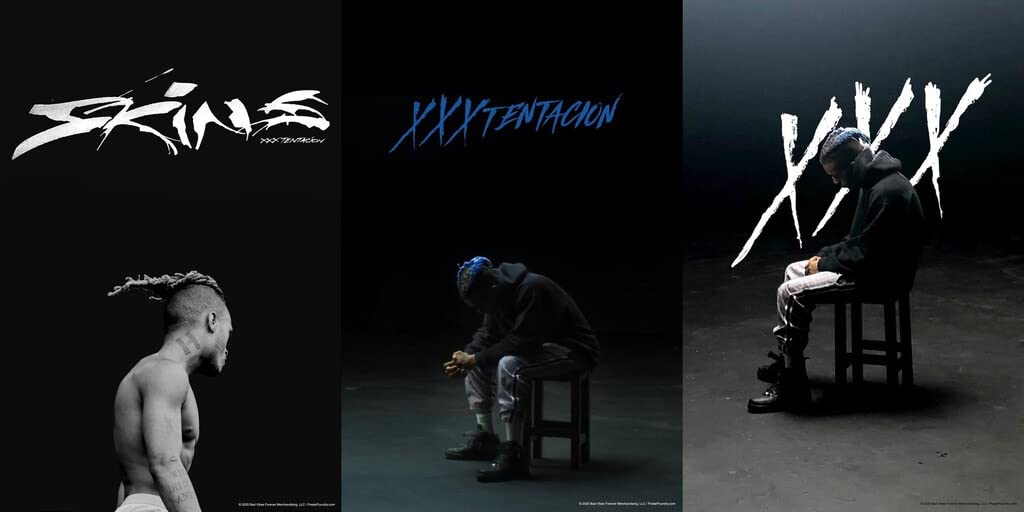 Lot Of 3 XXXtentacion Posters Bad Vibes Forever XXX 17 Album Art Skins Rapper Tapestry Hip Hop Trap Music Aesthetic Save Me Revenge XXXtenations Merch XXtentacion Room Decor Wall Art 24x36 Inches