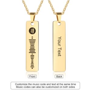 ALBERTBAND Spotify Necklace Custom Music Personalized Spotify Scan Necklace for Women Custom Spotify Code Necklace for Men Music Song Necklaces Friendship Necklace Couple Necklace (Gold)