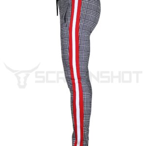 SCREENSHOTBRAND-P11957 Mens Hip Hop Premium Slim Fit Track Pants - Athletic Jogger Checker Pattern Color Block Print Bottoms-Black/Pattern-Xlarge