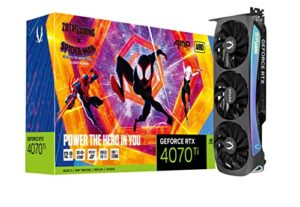 zotac gaming geforce rtx 4070 ti amp airo spider-man: across the spider-verse inspired graphics card bundle - zt-d40710f-10smp