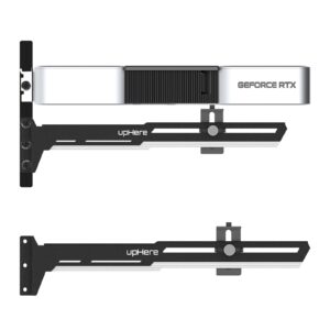 uphere black&white graphics card gpu brace support video card sag holder/holster bracket,adjustable length and height support,g27654