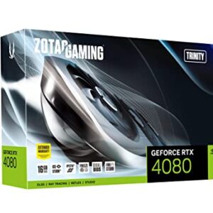 ZOTAC Gaming GeForce RTX 4080 16GB Trinity GDDR6X 256-bit 22.4 Gbps PCIE 4.0 Graphics Card, IceStorm 2.0 Advanced Cooling, Spectra 2.0 RGB Lighting, ZT-D40810D-10P