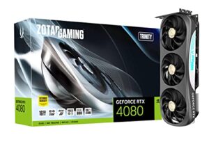 zotac gaming geforce rtx 4080 16gb trinity gddr6x 256-bit 22.4 gbps pcie 4.0 graphics card, icestorm 2.0 advanced cooling, spectra 2.0 rgb lighting, zt-d40810d-10p