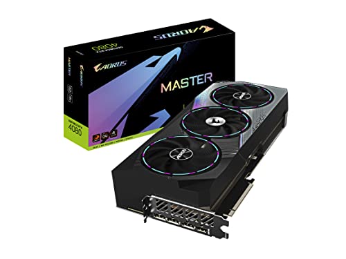 GIGABYTE AORUS GeForce RTX 4080 Master 16G Graphics Card, 3X WINDFORCE Fans, 16GB 256-bit GDDR6X, GV-N4080AORUS M-16GD Video Card