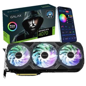 galax geforce rtx™ 4070 ex gamer 1-click oc, argb fan, xtreme tuner app control, 12gb, gddr6x, 192-bit, dp*3/hdmi 2.1/dlss 3/gaming graphics card (with argb fans)