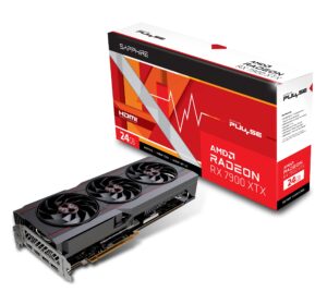 sapphire 11322-02-20g pulse amd radeon rx 7900 xtx gaming graphics card with 24gb gddr6, amd rdna 3, output: 2 x hdmi, 2 x displayport