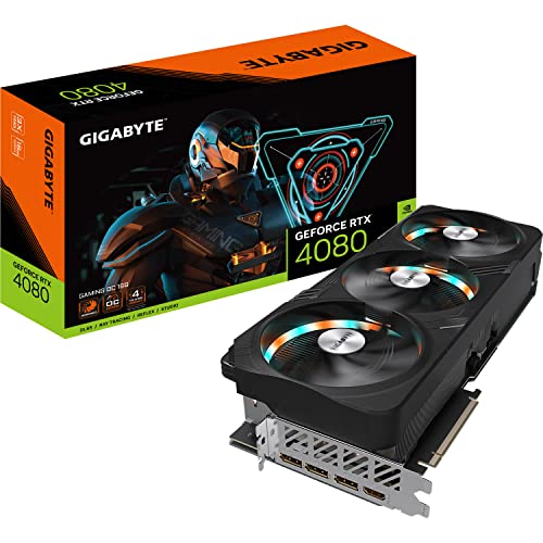 GIGABYTE GeForce RTX 4080 GAMING OC 16GB Graphics Card - 16GB DDR6X, 192bit, PCI-E 4.0, Core 2535Mhz, RGB, Anti-sag bracket, DP 1.4, HDMI 2.1a, NVIDIA DLSS 3, GV-N4080GAMING OC-16GD