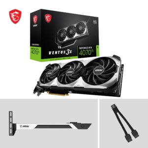 MSI GeForce RTX 4070 Ti Ventus 3X 12G OC Gaming Graphics Card - 12GB GDDR6X, 2655 MHz, PCI Express Gen 4, 192-bit, 3X DP v 1.4a, HDMI 2.1a (Supports 4K & 8K HDR)