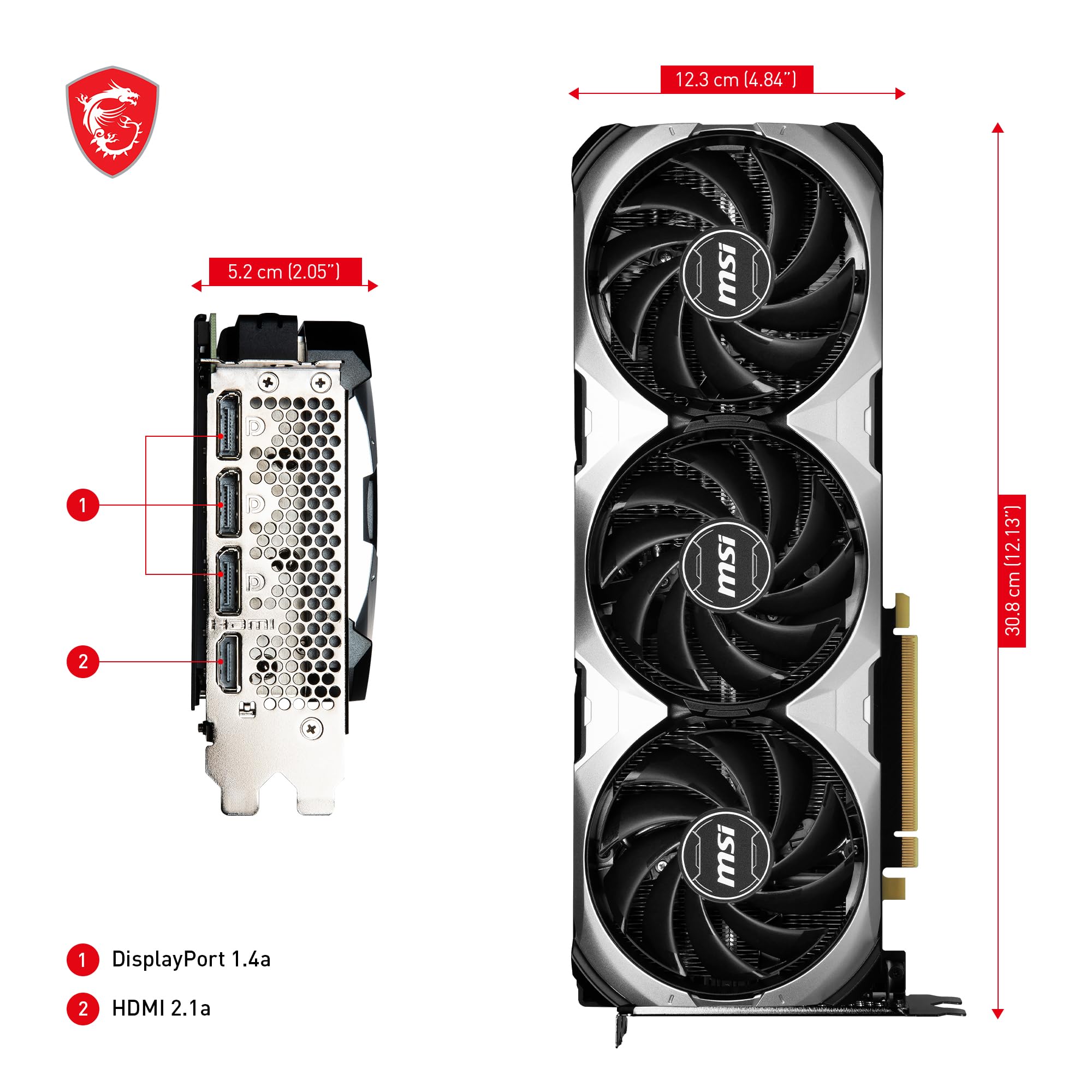 MSI GeForce RTX 4070 Ti Ventus 3X 12G OC Gaming Graphics Card - 12GB GDDR6X, 2655 MHz, PCI Express Gen 4, 192-bit, 3X DP v 1.4a, HDMI 2.1a (Supports 4K & 8K HDR)